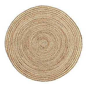 Coastal Farmhouse Flooring - Harlow Tan Round Jute Rug, 3' Diameter
