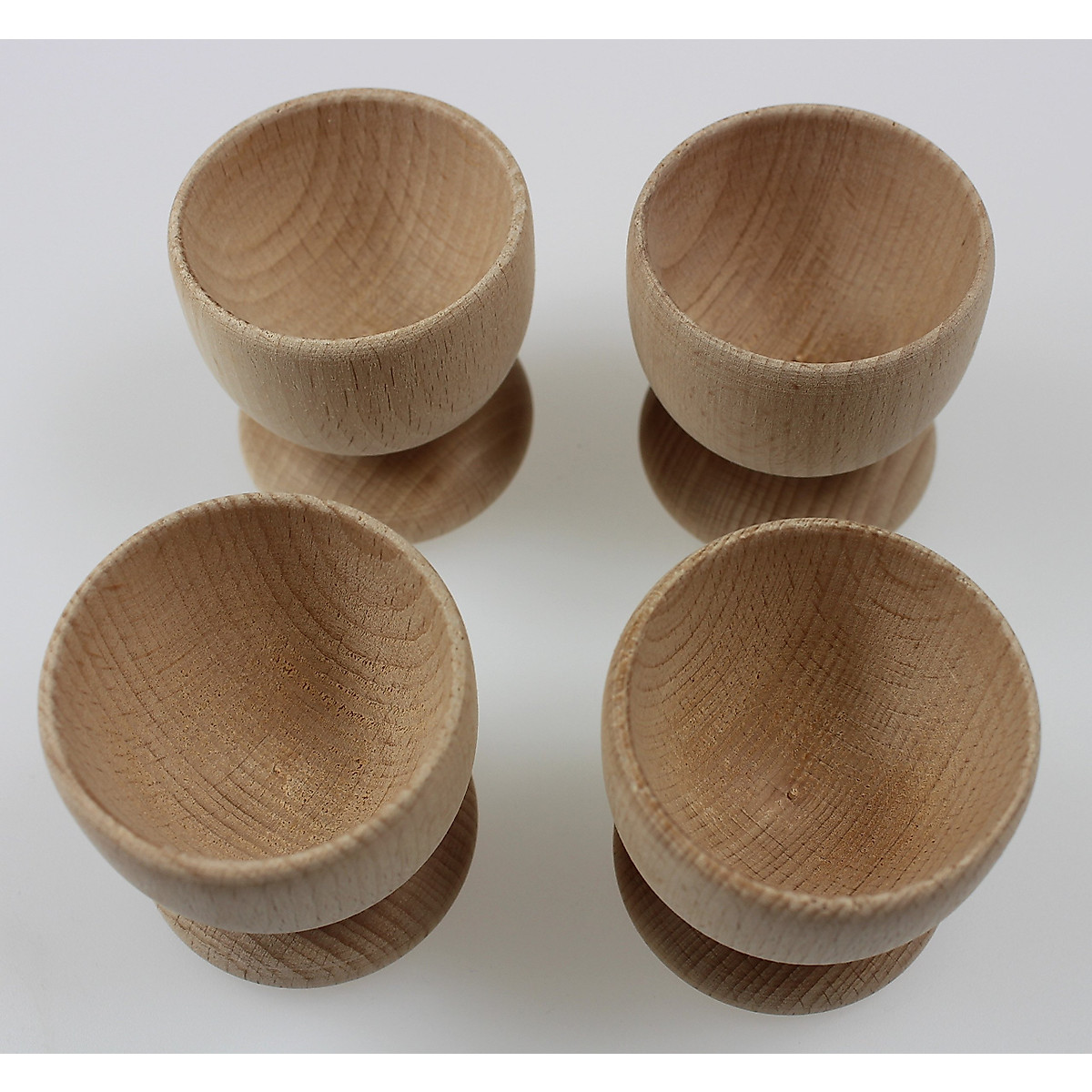 efo Wooden Egg Cups - Boiled Egg Holder - Easter Decor - Arts and Crafts DIY Unfinished Wood - Easter Gift - Egg Cup Set of 4