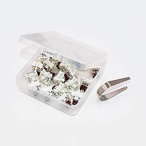 Outemu (Gaote Brown Switches 20 Pack, 3-Pin Tactile 50gf Dustproof RGB Key Switches - Gateron and Cherry MX Equivalent DIY Replaceable for Mechanical Gaming Keyboard