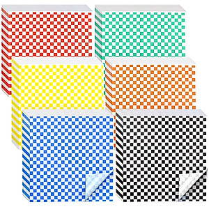 Hslife 180 Sheets Checkered Dry Waxed Deli Paper Sheets, Paper Liners for Plasic Food Basket, Wrapping Bread and Sandwiches(11.6''x11.6'',6 Colors)