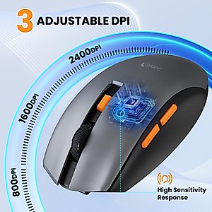 ProtoArc Solight Wireless Bluetooth Mouse, 55g Lightweight Mouse Wireless, 2.4G Cordless Quiet Rechargeable Mouse With 3 Device Connection, 3 Adjustable Dpi, Skeleton Design For Pc, Ipad, Mac, Windows
