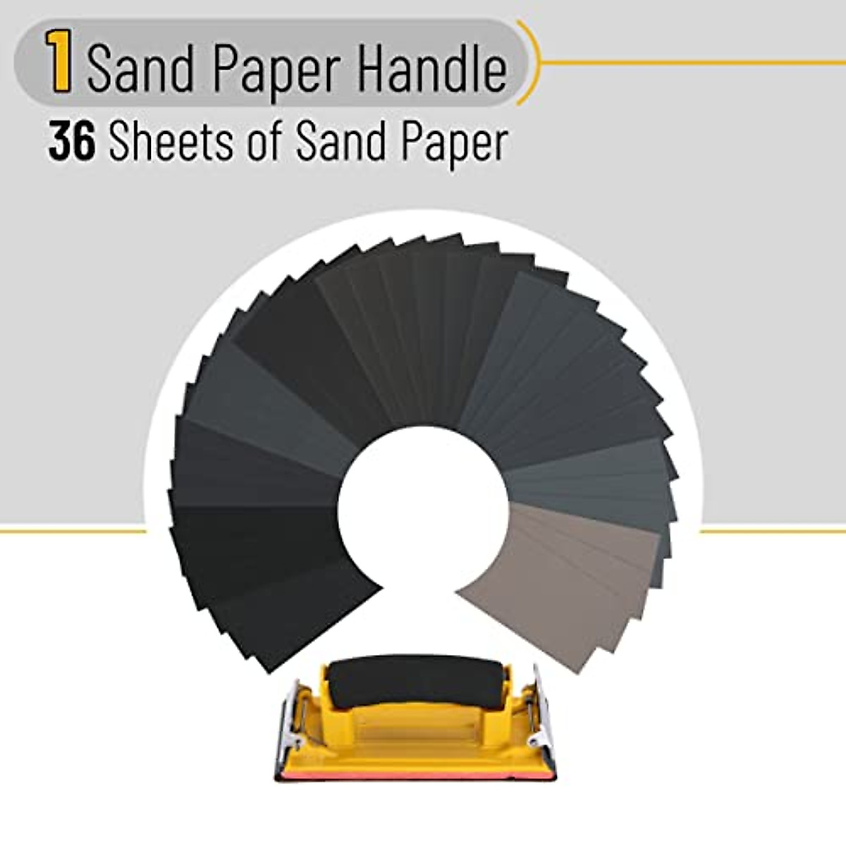 Bates- Sand Paper with Handle, 36 Pack, Sand Paper Set, Sandpaper, Sandpaper Assortment, Sand Paper Variety, Sanding Block, Sandpaper Block, Sandpaper for Wood, Automotive Sandpaper, Sand Block