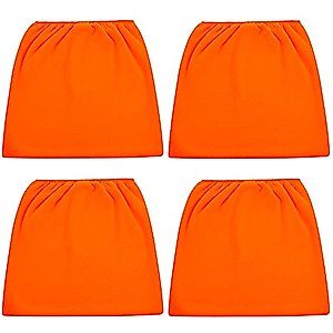 4 Packs Vac Filter Cover, Reusable Pre Filter Bag for Shop Vac VF4000, VF5000, DXVC6912, 9-17816 Filters, Wet Dry Vac Filter Cover with Elastic, Fit Filter 8-9" Tall, 6-8" Diameter - Orange