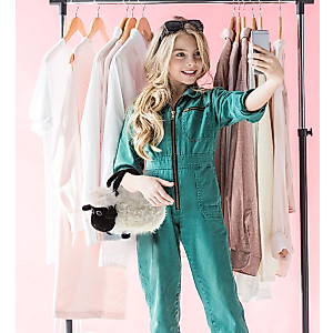 DolliBu Black Nose Sheep Plush Handbag - Super Soft Plush Stuffed Animal Purse for Children's Accessories, Kids Hand Bag Toy Purse for Girls & Boys