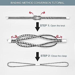 NICEEC 2 Pack Magnetic Snap Type Curtain Tiebacks Leather Fashion Style Drape Tie Backs Elegant Rope Knot Decorative Curtain Holdbacks for Home & Office Window Drapery (Black & White)