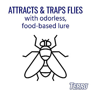 TERRO T550 Discreet Odorless Indoor Fly Trap Plus Lure - Attracts, Traps, and Kills House Flies