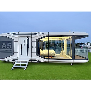 Generic Luxury Container House prefeb Capsule hotle 20FT 40FT Luxury Resort, white Gray