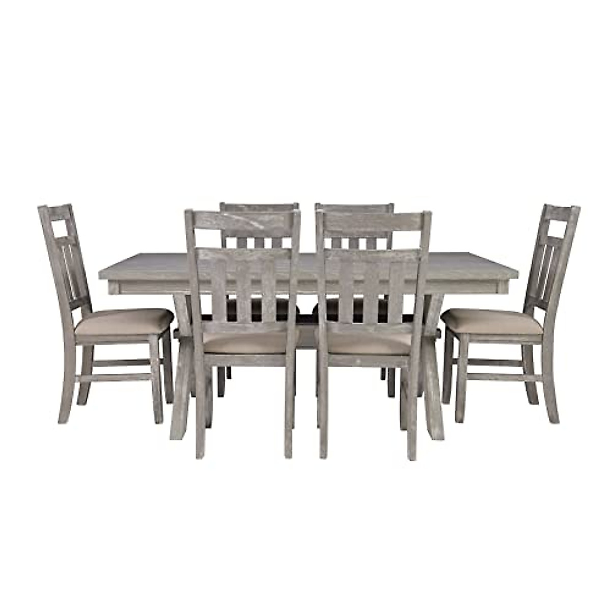 Powell Turino Dining Set, Grey Oak Finish, 6 Chairs