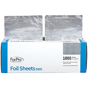 ForPro Embossed Foil Sheets 500S & ForPro Disposable Vinyl Gloves, Clear, Industrial Grade, Powder-Free, Latex-Free, Non-Sterile, Food Safe, 2.75 Mil. Palm, 3.9 Mil. Fingers, Medium, 100-Count