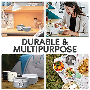 Souper Duper Ramen Bowl Set with Utensil • Microwave, Serve & Eat Noodles in the Same Soup Bowl • Grab-and-Go Leak Proof Lid • Easy to Clean • Freezer Safe • For Dorm, Office, Home