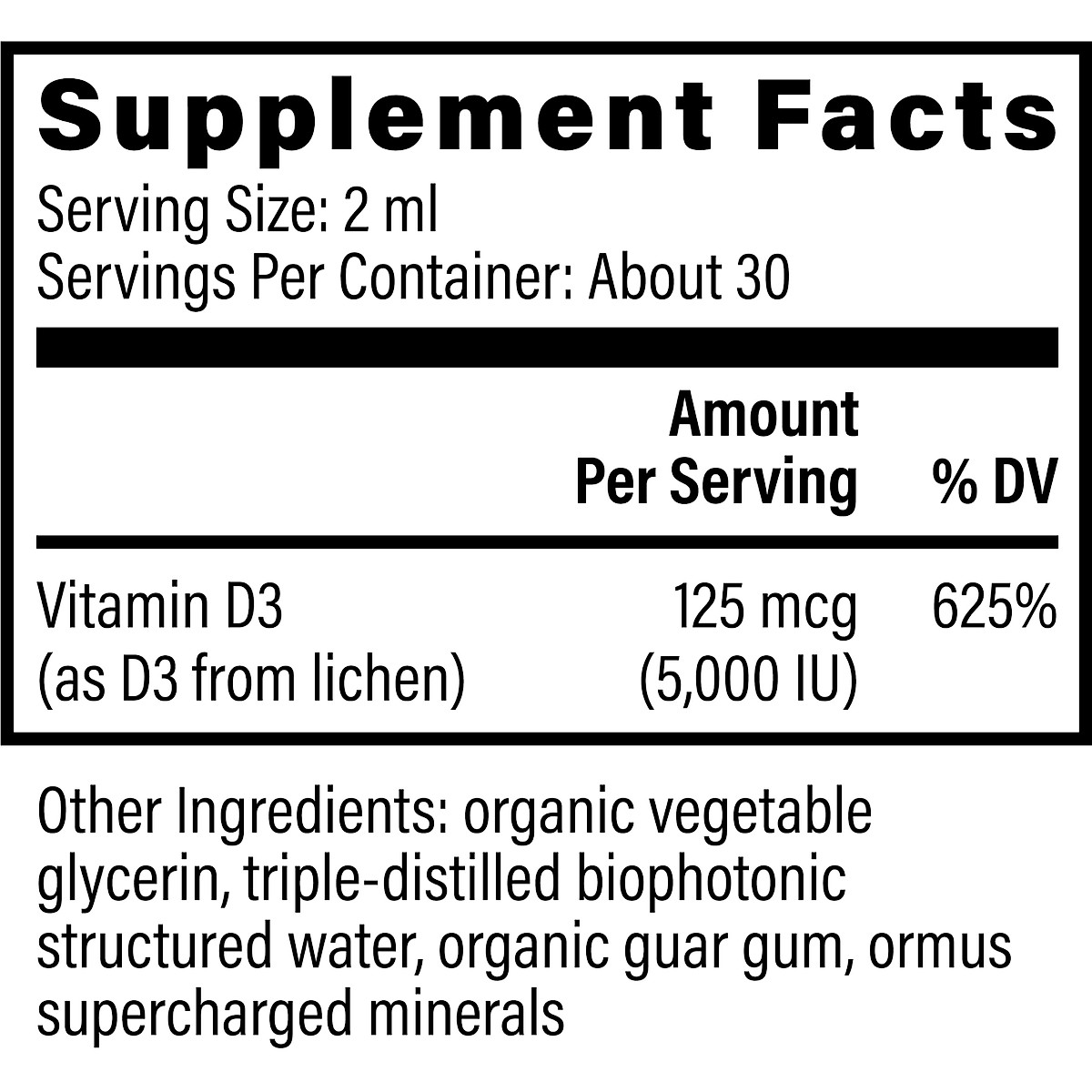 Global Healing USDA Organic Vitamin D3 5000IU Liquid Supplement Drops for Women & Men- Non-GMO Helps Support Bones and Immune System. Vegan-Friendly Formula Delivers Active Form of Vitamin D(2 Fl Oz)