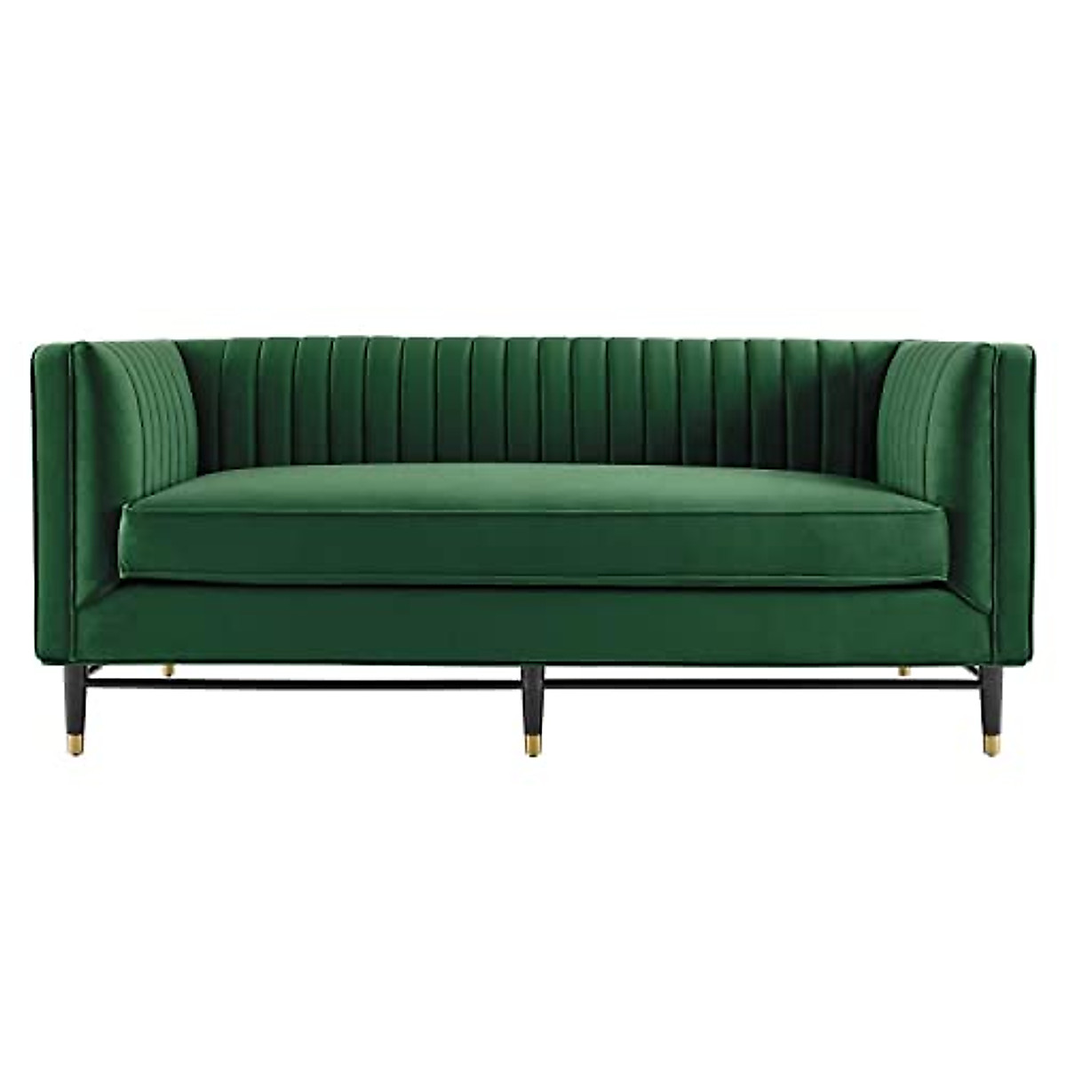 Modway Devote Channel Tufted Performance Velvet, Loveseat, Emerald