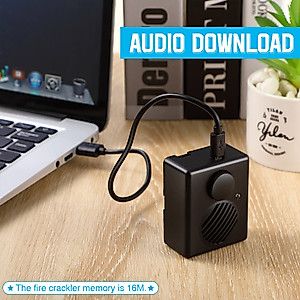 Fire Crackler Sound System, Crackling Sound Machine for Electric Gas Fireplace with USB Cable & 4 Nature Sounds, Timer Setting Battery Operated Volume Adjustable