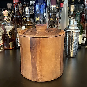 Woodard & Charles Acacia Wood Ice Bucket - 3 Quarts, 8" x 8 1/2"