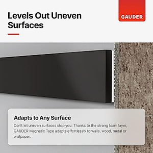 GAUDER Magnetic Tape Extremely Self Adhesive (0.6 Inch x 10 Feet) | Magnetic Strips | Magnet Roll