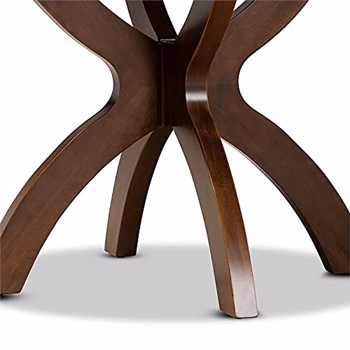 BOWERY HILL Walnut Finished 35-Inch-Wide Round Wood Dining Table