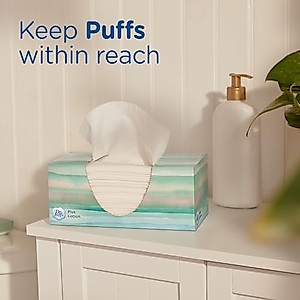 Puffs Plus Lotion Facial Tissues, 8 Family Boxes, 124 Facial Tissues per Box, Allergies and Colds