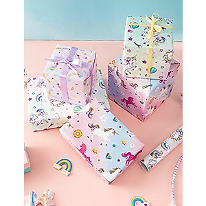 Unicorn Wrapping Paper - 10 Sheet 20'' x 27'' Unicorn Gift Wrapping Paper Girls Birthday Wrapping Paper Pink Wrapping Paper Child Gift Wrap Paper Wrapping Paper Kids Girls Birthday Wrapping Paper