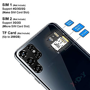 Xgody Unlocked Cell Phone X60, 6.0 Inch Android 9.0 OS Smartphone, 2022 New 4G Dual SIM Standby Cheap Cell Phones, 3000mAh Massive Battery Dual 5MP Camera Android Phone with Face Recognition (Black)