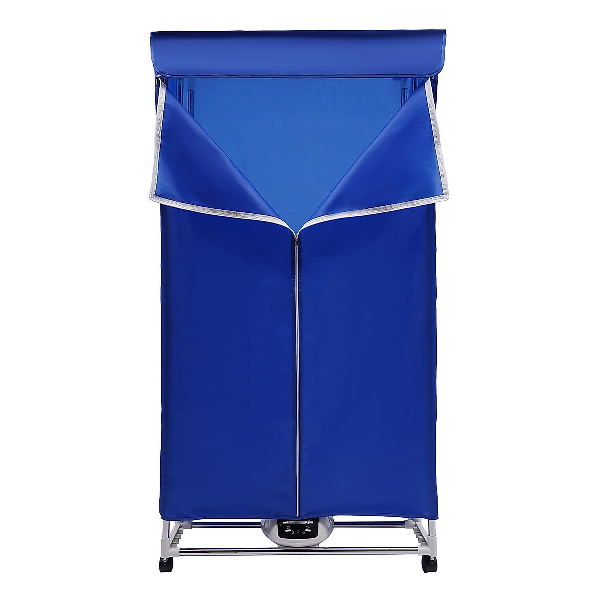VPABES Portable Clothes Dryer with Timer, 1200W Drying Machine for Laundry 2-Tier Foldable Clothes Dryer Rack Stainless Steel Mini Dryer for Apartments Home Dorms Travel RV (Blue w/Remote)