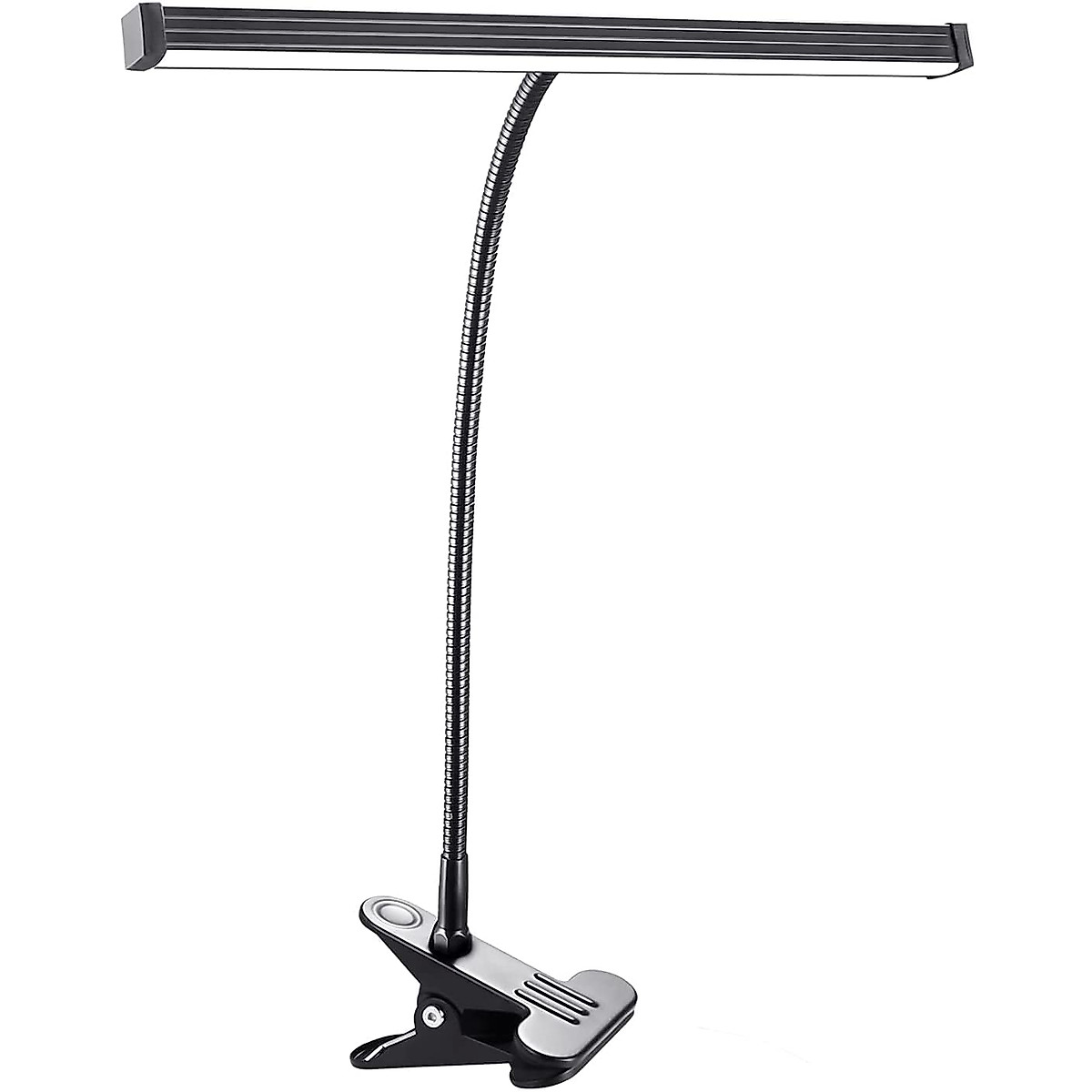 LED Desk Lamp with Clamp, CELYST Music Stand Light with Flexible Gooseneck, 3 Color Modes & 10 Brightness Levels Clip Lamp, 5W Clamp Light for Piano, Bed, Headboard, Drafting Table, Video Conferencing