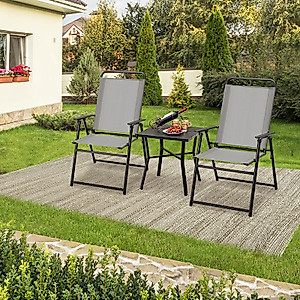 MAT EXPERT Folding Patio Chairs Set of 2, Portable Folding Chairs for Outside w/Metal Frame & High Back Support, Patio Lawn Chairs for Picnic, Camping, Beach, Backyard, Balcony, 330 lbs Capacity