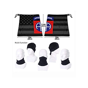 82nd Airborne Division Military Logo Unisex Bandanas Mouth Mask Face Masks Cover Neck Warmer For Dust Wind Sun Uv