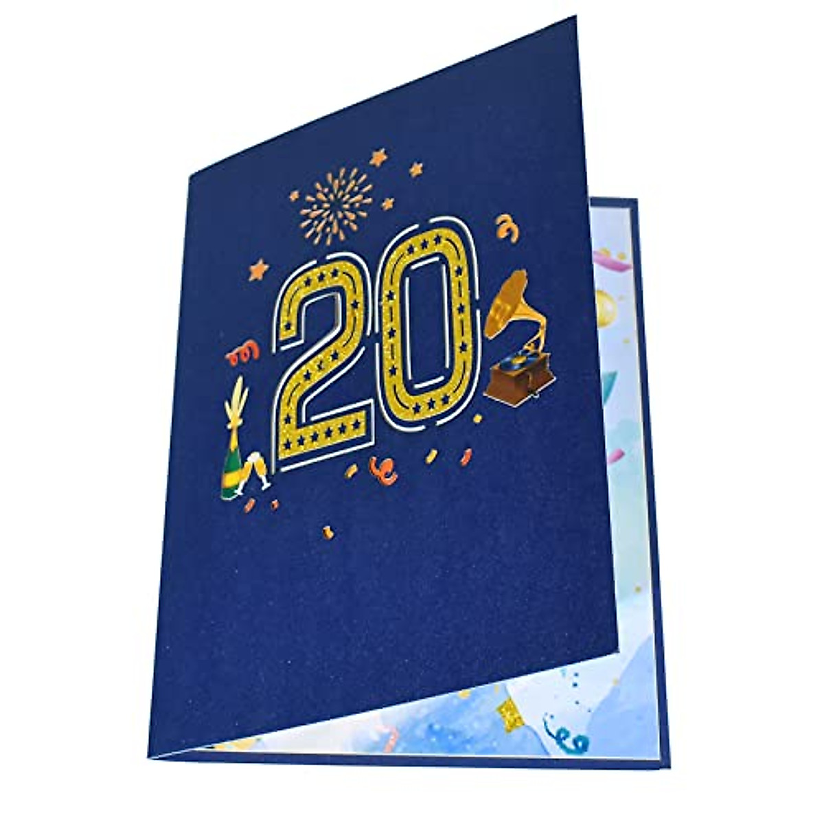GREETING ART 20th Birthday Pop Up Card, Happy 20th Birthday Card with Note and Envelope,Celebrating 20th Anniversary Greeting Card for Brother, Sister, Son, Daughter