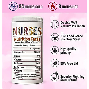 Nurse Gifts for Women, Gifts for Nurses Women - Nurse Accessories For Work - Nurse Gifts for Birthday, Nurses Week, Appreciation Week, Graduation - Nurse Present, Nurse Tumbler Can Cooler 16 Oz