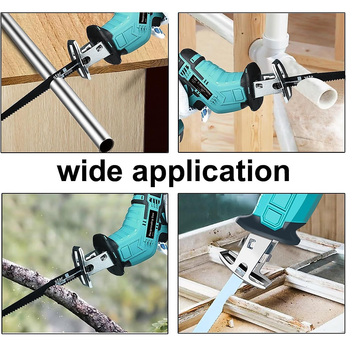 Cordless Brushless Power Reciprocating Saws Tool 0-3000 RPM for Makita 18V LXT BL1850B Battery Compact One-Handed Recipro Saw for Wood/Metal/PVC Cutting（No Battery）
