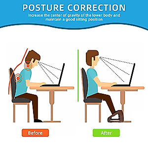 Fanwer 6 Height Adjustable Foot Rest for Under Desk at Work, Ergonomic Foot Stool with Massage Rollers, Ergonomic Tilted Footrest Foot Massager for Home Office Work