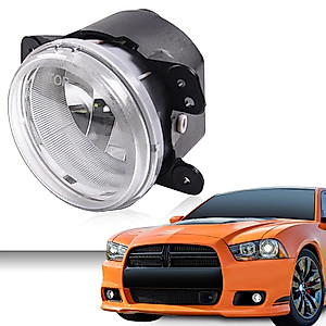 CHEDA Fog Lights Compatible with 2010-2018 Dodge Journey,2007-2017 Jeep Wrangler,2014-2018 Jeep Cherokee,2011-2013 Jeepgarnd Cherokee, 2011-2014 Dodge Charger,1pc (Clear Lens)