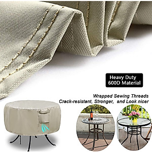 POMER Patio Bistro Table Cover, Waterproof Round Dining Table Cover for 31" 32" Outdoor Coffee Side Table Dustproof Round Tempered Glass Table Cover - 32" D x 16" H