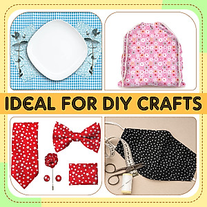 Macarrie 35 Pcs 100% Cotton Fabric Quilting Patchwork Fabric Fat Quarter for Sewing Quilting Squares Fabric Bundles Floral Printed Sewing Supplies for Quilting Patchwork (20 x 20 Inch)