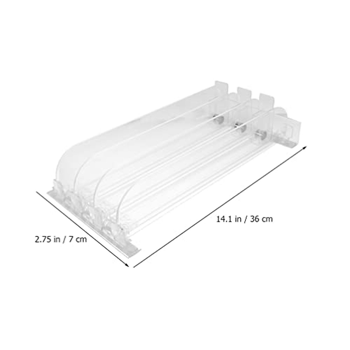 Alipis 1 set shelf pusher beverage pusher glide spring loaded can organizer plastic storage bins for shelves self-pushing drink holder pusher machine soda rack handle 35c drinks white