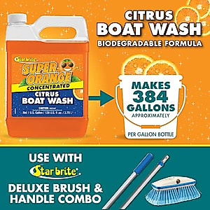 STAR BRITE Super Orange - Premium Citrus Boat Wash Super Concentrate - Makes 384 Gallons - All-Purpose, All-Surface Cleaning Solution - Will Not Remove Wax, Polish or Gel Coat 1 GAL (094500)