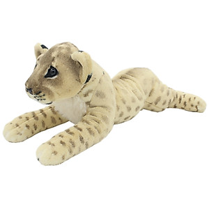 TAGLN Realistic Stuffed Animals Toys Lion Plush Tiger Leopard Panther Pillows (Brown Lioness, 19 Inch)