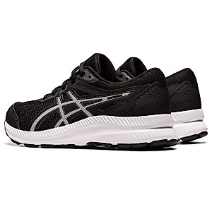 ASICS Kid's CONTEND 8 Grade School Running Shoes, 7, BLACK/WHITE