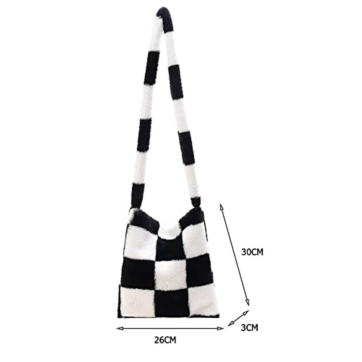 Plush Underarm Bag, Ladies Fluffy Shoulder Bag, Women Furry Tote Bag Plush Crossbody Bag for Autumn and Winter