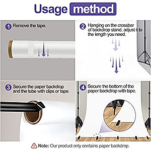 Emart Matte Seamless Photography Background Paper, White Photo Backdrop Paper | 53" x16' | Arctic White | for Photoshoot Backdrop, Food, Product Photography, Portrait, Compatible with Backdrop Stand