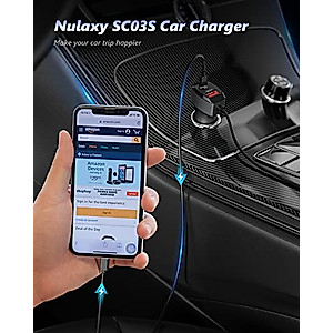 Nulaxy USB C Car Charger, 5 Multi Ports Adapter Car Charger with 3 Quick Charge 3.0 Port, 76W Cigarette Lighter USB Charger for Back Seat Charging, Compatible with Smartphones and Tablets Charging
