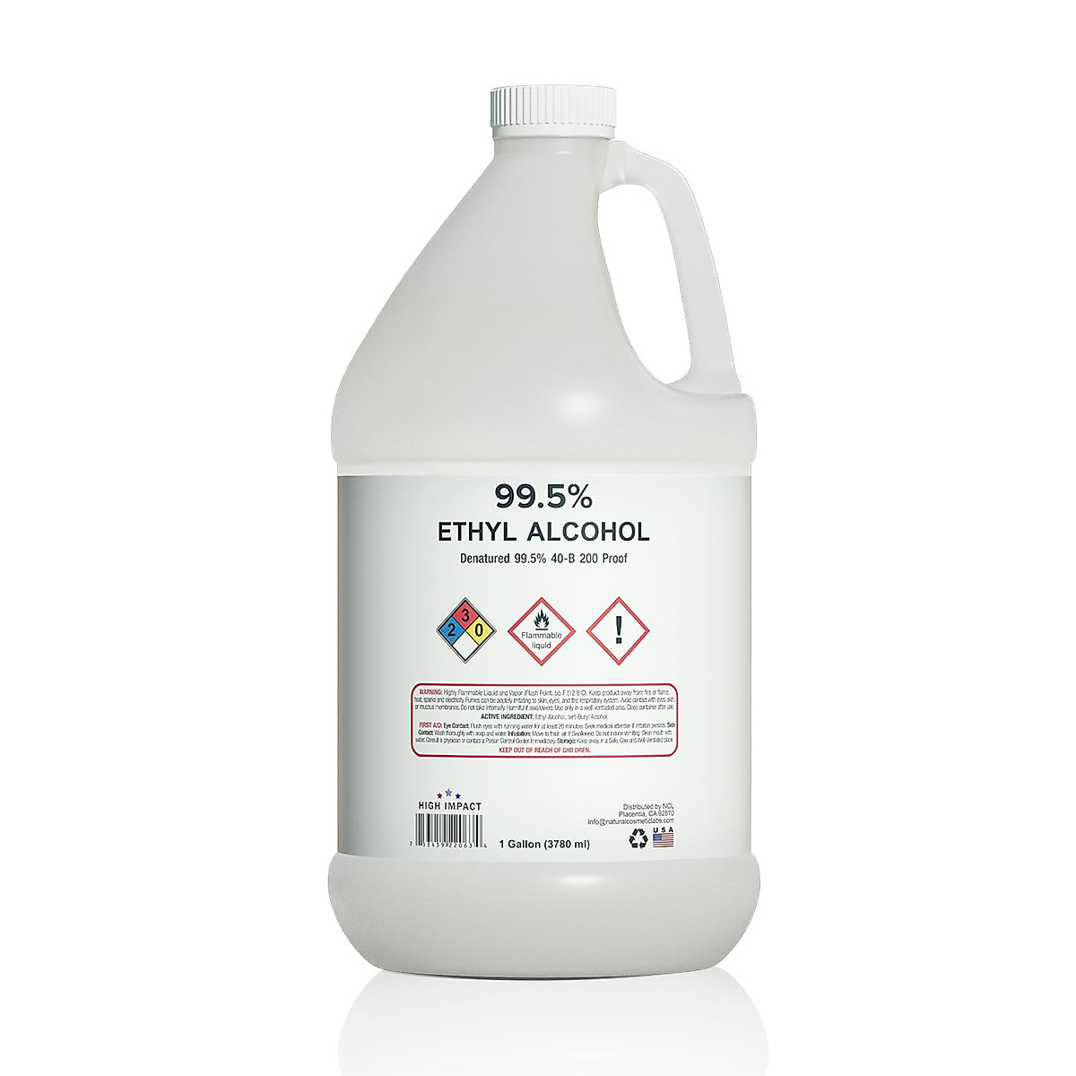 HIGH Impact 99.5% Ethyl Alcohol Denatured 40-B 200 Proof Alcohol - Made in The USA - Gallon (Pack of 1)