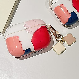 Compatible with airpods pro case Cover for Women with Keychain Fun for airpods case pro Cute red for Girls