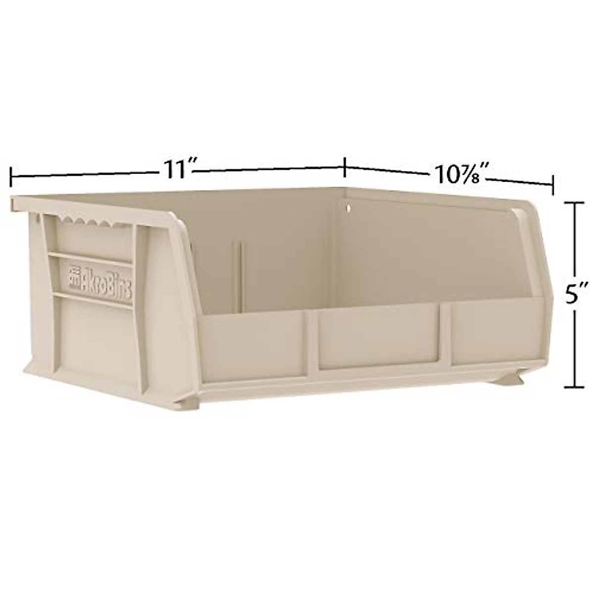 Akro-Mils 30235 AkroBins Plastic Hanging Stackable Storage Organizer Bin, 11-Inch x 11-Inch x 5-Inch, Clear, 6-Pack