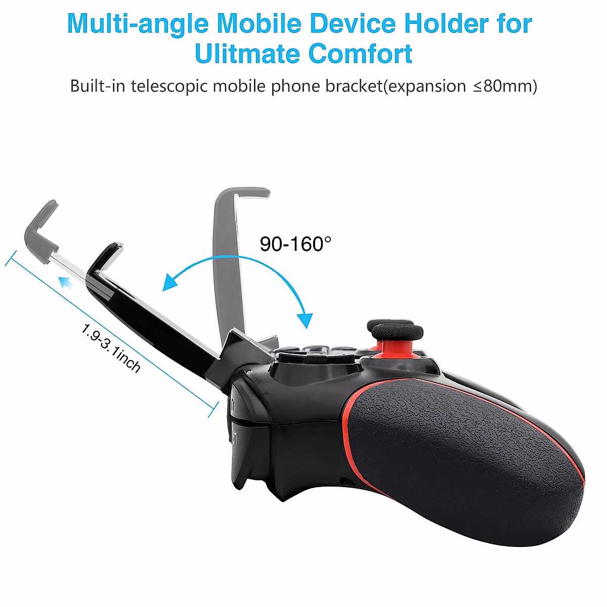 Sinfox Mobile Game Controller, 2.4G Wireless Gaming Controller, Dual-Vibration Bluetooth Game Controller Compatible with Android Phone/iOS 11.0-13.3.1/PC Windows7,8,10/TV Box/PS3/Tablets/Switch