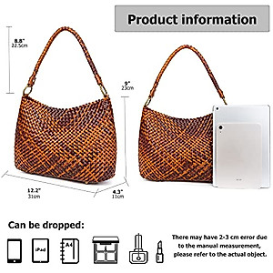 Genuine Leather Handmade Woven Tote Bag for Women Lightweight Beach Top-handle Clutch Bags