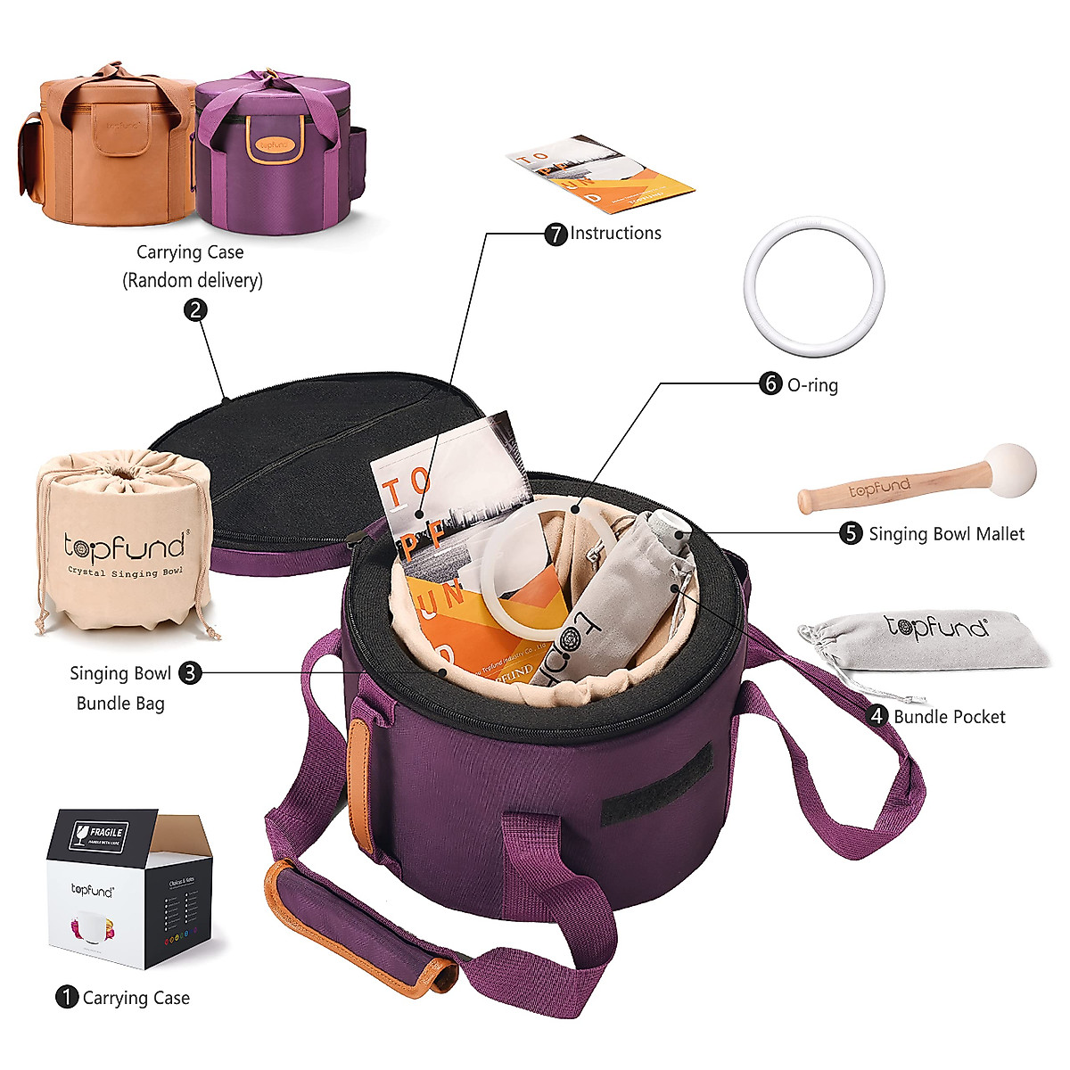 TOPFUND Morganite Fusion C Note Crystal Singing Bowl Root Chakra 10 Inch with Heavy Duty Carrying Case and Suede Mallet