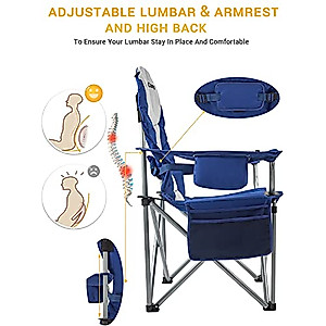 KingCamp Camping Chair Lawn Chair Folding Camping Chair for Adults Folding Camp Chair with Lumbar Support