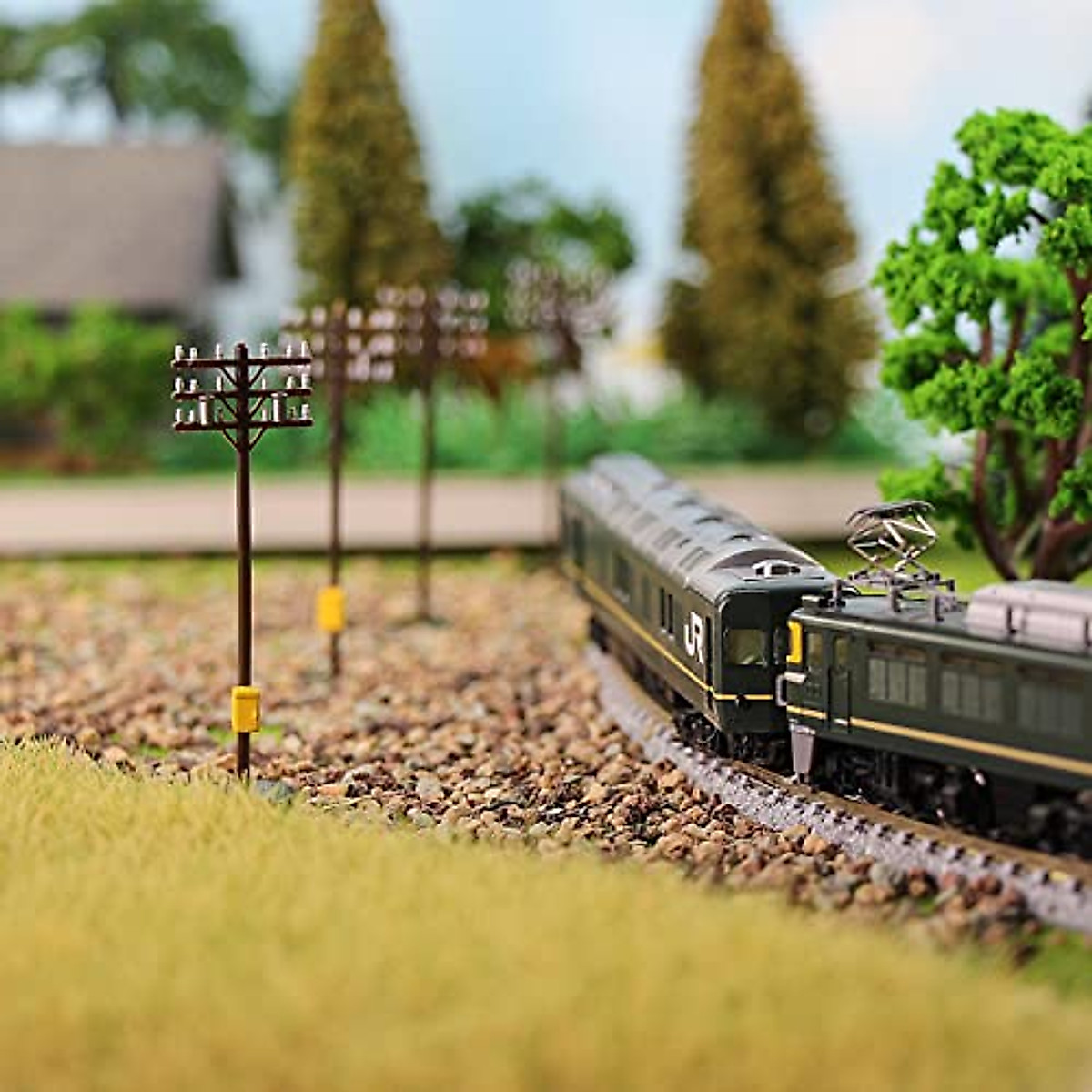 24pcs Model N Scale 1:160 Power Pole Telegraph Telephone Poles Railroad Diorama (Style A)