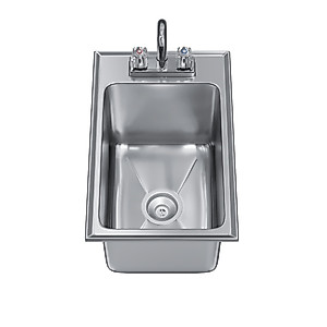 Stainless Steel Drop Sink - 1 Compartment Drop in Sink 10"x14"x10" | NSF | Utility | Commercial | Laundry | Kitchen